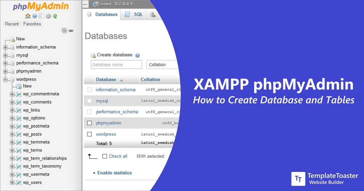 XAMPP PhpMyAdmin How To Create Database And Tables
